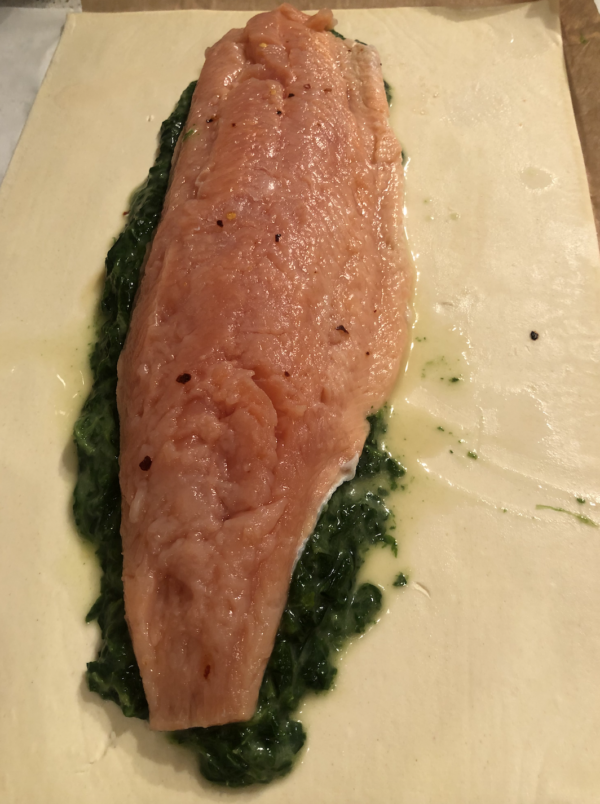Halloween Mummy Salmon Spinach Puff Pastry