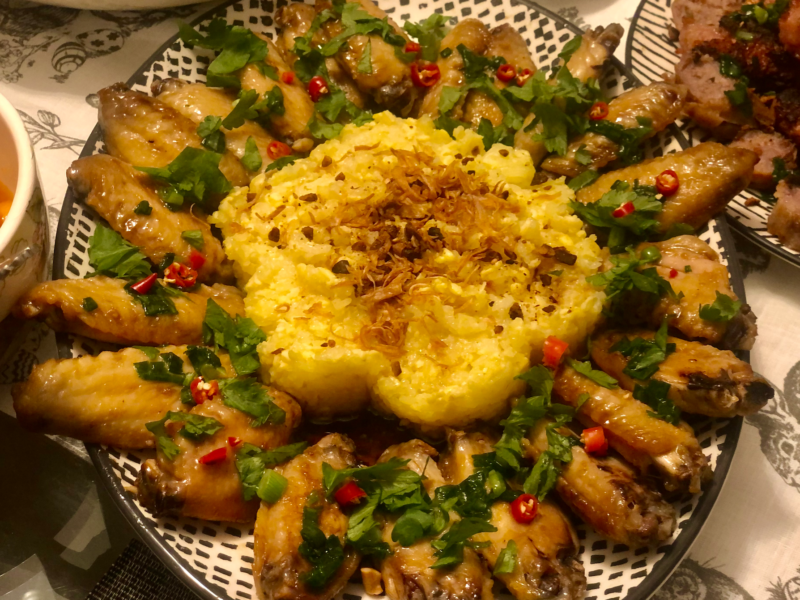 Mung Bean Sticky rice (Xôi Xéo) the easy way - Taste Topics